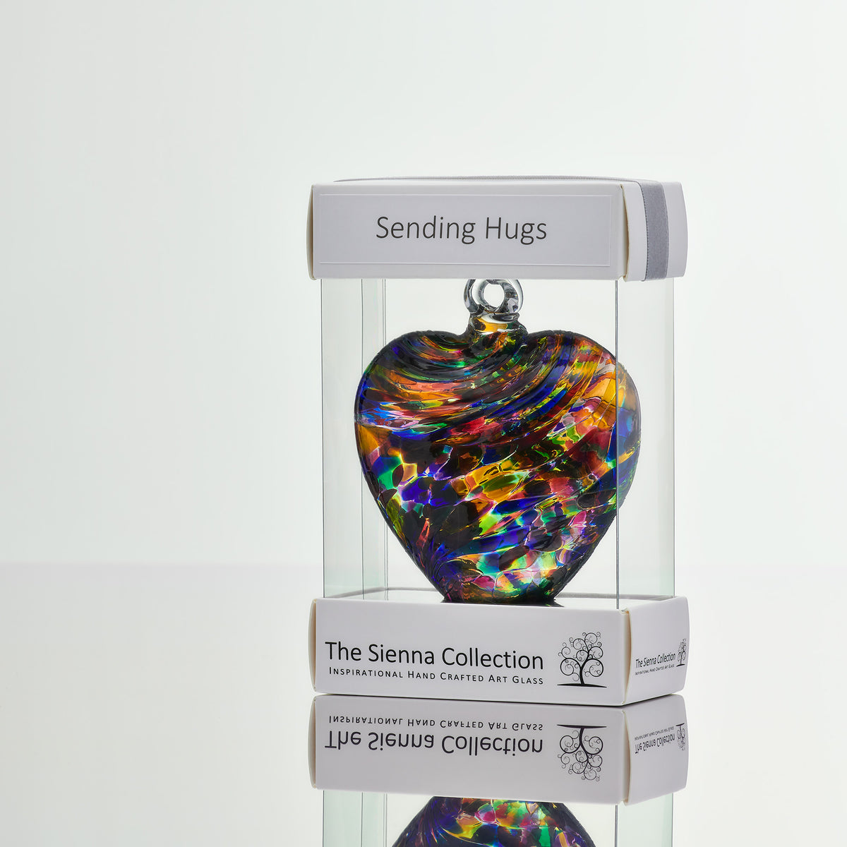 8cm Friendship Heart - Sending Hugs - Multicoloured – Sienna Glass